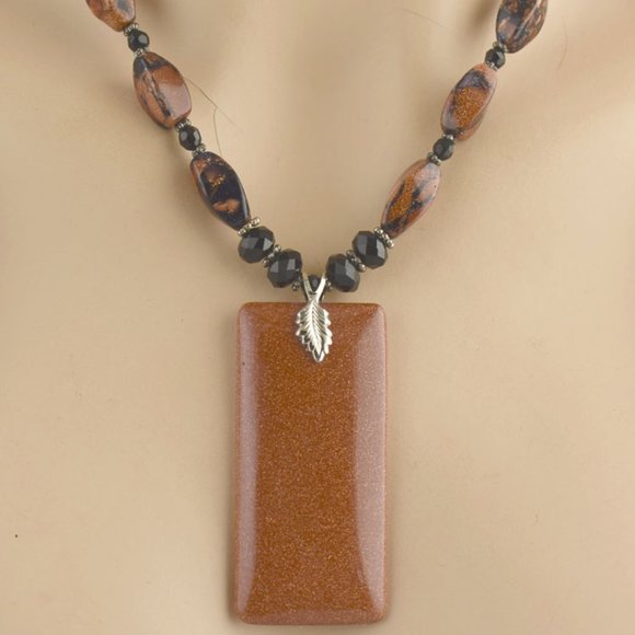 BG Designs | Jewelry | Multicolored Goldstone Glass Necklace Set | Poshmark